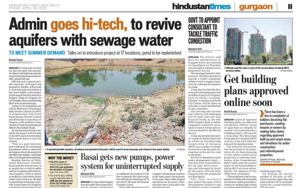 Waterneer in Newspapers and TV Channels — Treating Sewage Water in ...